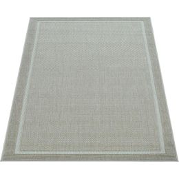 Paco Home Teppich &raquo;Brugge 225&laquo; rechteckig 4 mm H&ouml;he Flachgewebe, mit Bord&uuml;re, In- und Outdoor geeignet, Wohnzimmer beige Polypropylen