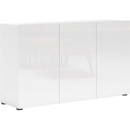 Home Affaire Sideboard &raquo;MISTER, Sideboard,Kommode, Anrichte, mit 4 ger&auml;umigen F&auml;chern&laquo; Kommode, komplett Hochglanz lackiert, Breite 135cm wei&szlig;