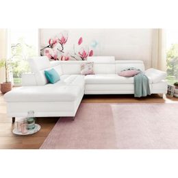 Sit & More sit&more Ecksofa &raquo;Limit L-Form&laquo; wahlweise mit Bettfunktion und Bettkasten wei&szlig; Kunstleder SOFTLUX ;Luxus-Microfaser ALTARA NUBUCK (100% Polyester);