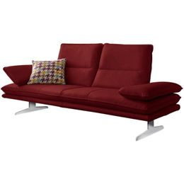 W.Schillig 2,5-Sitzer &raquo;broadway Designsofa mit hohem Sitzkomfort&laquo; Sitztiefenverstellung, Kopfteil- & Seitenteilverstellung, Breite 236cm rot Longlife 
