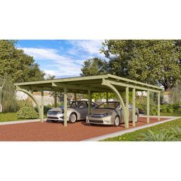 Karibu Doppelcarport &raquo;&raquo;ECO 2&laquo; Variante C, kesseldruckimpr&auml;gniert&laquo; Massivholz 509 cm KDI aus Masivholz