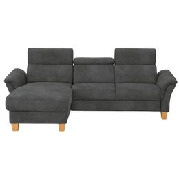 Home Affaire Ecksofa &raquo;Conville L-Form&laquo; Federkern, wahlweise mit Bettfunktion und Bettkasten bzw. Stauraum grau 100% Polyester