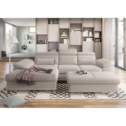 Sit & More sit&more Ecksofa &raquo;Cabrio L-Form, B: 295 cm, mit Sitztiefen-, Arm- & Kopfteilverstellung&laquo; 2 Nierenkissen, Federkern, optional Bettfunktion und Stauraum