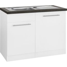 Wiho-K&uuml;chen wiho K&uuml;chen Sp&uuml;lenschrank &raquo;Unna&laquo; 110 cm breit, inkl. T&uuml;r/Sockel/Griff f&uuml;r Geschirrsp&uuml;ler wei&szlig;