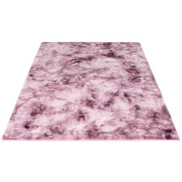 Carpet City Hochflor-Teppich &raquo;TOLEDO500&laquo; rechteckig 27 mm H&ouml;he besonders weich, 3D-Effekt, Uni-Farben pink Polyester