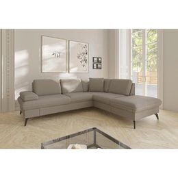 Sit & More sit&more Ecksofa &raquo;Morris Jubi L-Form, B: 238 cm&laquo; mit Armteilfunktion & 1 Zierkissen, optional Bettfunktion grau 95% Polyester, 5% Polyamid