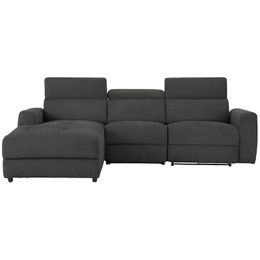 Home Affaire Ecksofa &raquo;Sentrano, L-Form,&laquo; 275 cm, man. o. elektr. Relaxfunktion und USB/Kopfverstellung grau NaturLEDER /Kunstleder (Das Leder hat eine