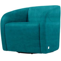 Egoitaliano Sessel &raquo;Charlottaas Clubsessel, Designsessel, modern und zeitlos, bequem&laquo; drehbar, kompakte Stellma&szlig;e, Solit&auml;rsessel blau 100% Polyester. Wasser- und 