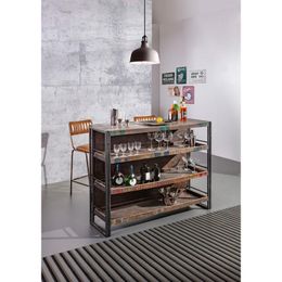 GUTMANN FACTORY Barschrank &raquo;Titan&laquo; braun Massivholz, Metall
