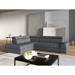 Sit & More sit&more Ecksofa &raquo;Broadway L-Form&laquo; mit verstellbaren Kopfteilen, wahlweise mit Bettfunktion grau