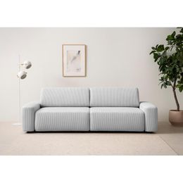 Home Affaire 3-Sitzer &raquo;TORGE (257cm), Sofa,Schlafsofa in Cord, Samtvelours, Struktur fein&laquo; rundes Design, Schlaffunktion u. Bettkasten, Liegefl&auml;che: 