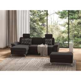Sit & More sit&more Ecksofa &raquo;Padua L-Form&laquo; inklusive Sitztiefenverstellung, Armteilfunktion und Federkern braun