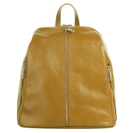 Samantha Look Damen Cityrucksack echt Leder, Made in Italy gelb B/H/T: 30cm x 20cm x 5cm, onesize