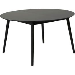 Esstisch &raquo;Meza Designtisch mit Auszugsfunktion und 2 Einlegeplatten&laquo; &Oslash;135(231) cm, runde Tischplatte aus MDF/Laminat, Massivholzgestell grau 
