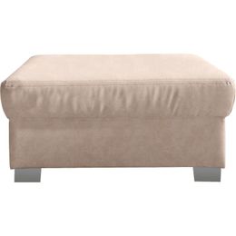 DOMO collection Hocker &raquo;Star&laquo; beige NaturLederBitte beachten Sie, dass Lederbez&uuml;ge mehr N&auml;hte aufweisen als Stoffbez&uuml;ge;Struktur (90% Polyester und 10