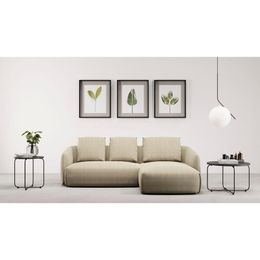 Trendmanufaktur Ecksofa &raquo;Shawn elegantes Designsofa, Breite 232cm, L-Form&laquo; bequem, organischer Form, mit hochwertigem Bezug beige 95% Polyester, 5% 