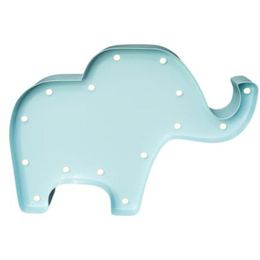 MARQUEE LIGHTS LED Dekolicht &raquo;Elephant&laquo; LED-Modul 1 Stk. Warmwei&szlig; Wandlampe, Tischlampe Elefant, Tier, Zoo 14 Leuchtmittel - 23x16 cm blau