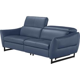 Egoitaliano 2,5-Sitzer &raquo;Dafne, elegantes Designsofa mit hohem Sitzkomfort&laquo; wahlw. mit elektrischer Relaxfunktion, Kopfteile manuell verstellbar blau Leder &raquo;BULL&laquo; 