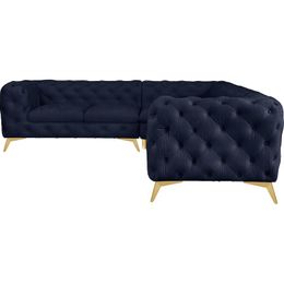 Home Affaire Chesterfield-Sofa &raquo;Ecksofa GLYNIS L-Form mit Wellenunterfederung, Ma&szlig;e B/T/H 323/264/75cm&laquo; aufw&auml;ndige Knopfheftung, moderne Chesterfield 