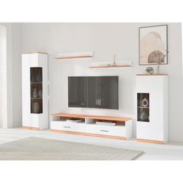 OTTO home Wohnwand &raquo;Ribe Wohnwand Set-5 St.&laquo; Set, 5 Stk. tlg. Holzwerkstoff, Massivholz