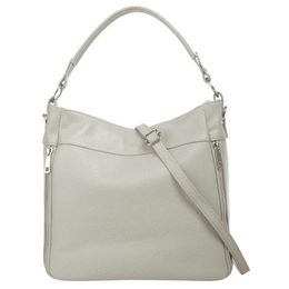 CLUTY Damen Henkeltasche echt Leder, Made in Italy grau