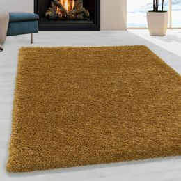 Ayyildiz Teppiche Hochflor-Teppich &raquo;SYDNEY 3000&laquo; rechteckig 30 mm H&ouml;he Shaggy, Langflor, uni, auch in rund, Wohnzimmer gold Polypropylen (PP)