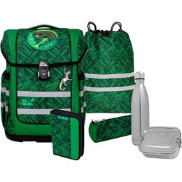 McNeill Damen McNeill Schulranzen &raquo;Ergo Compacto, Wow&laquo; reflektierende Streifen auf den Schultergurten;retroreflektierende Fl&auml;chen inkl. Federm&auml;ppchen,