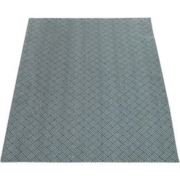 Paco Home Teppich &raquo;Varadero 461&laquo; rechteckig 4 mm H&ouml;he 3D-Design, Kurzflor, Wohnzimmer grau Baumwolle, Polyester