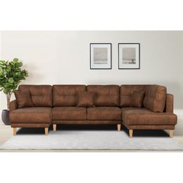Home Affaire Wohnlandschaft &raquo;TRIPLO U-Form wahlweise mit Schlaffunktion, B/T/H: 310/192/90 cm&laquo; Schlafsofa, auch mit Bettkasten, Steppung im 