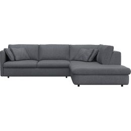 FLEXLUX Ecksofa &raquo;Lovane, elegant und zeitlos, bequem, L-Form&laquo; Weich & anschmiegsam, gro&szlig;e Sitztiefe auf Kaltschaum, Dekokissen inkl. blau 62% 
