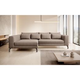 Home Affaire Ecksofa &raquo;Cross, mit softem Sitz, L-Form, wendbare Zierkissen, Breite 284 cm&laquo; Couch mit vielen Kissen, stylische Kreuznaht, elegante 
