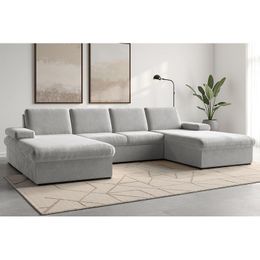 Sit & More sit&more Wohnlandschaft &raquo;Moreno U-Form, B: 309 cm&laquo; mit Armteilverstellung, optional Bettfunktion grau 100% Polyester