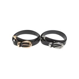 Urban Classics Damen Urban Classics Synthetikg&uuml;rtel &raquo; Chunky Buckle Loop Synthetic Leather Belt 2-Pack&laquo;