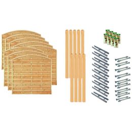 TETZNER & JENTZSCH Dichtzaun &raquo;Madison 6&laquo; 8 Elemente, LxH: 1521x180 cm gr&uuml;n Massivholz, Stahl