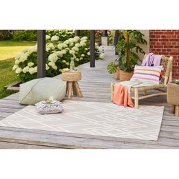 Esprit Outdoorteppich &raquo;Rave, ESP-54228&laquo; rechteckig 6 mm H&ouml;he mit Hoch-Tief-Effekt, Rauten-Design, modern, robust, Terrasse, K&uuml;che beige Polypropylen (PP)
