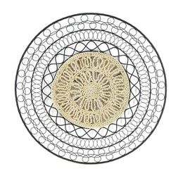 Art for the home Wandbild &raquo;Rotan Mandala Rund&laquo; Art 1 Stk. tlg. Metal Art ration Luxus Rattan Rotan Mandala 76 cm schwarz Metall
