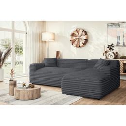 Home Affaire Ecksofa &raquo;LILLIANA Designsofa, L-Form mit Recamiere rechts/links bestellbar&laquo; L-Form mit Wellenunterfederung, Ma&szlig;e B/T/H: 256/160/76 cm 