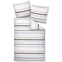 Janine Bettw&auml;sche &raquo;J. D.87101 09&laquo; mit Rei&szlig;verschluss grau Mako-Satin, Obermaterial: 100% Baumwolle