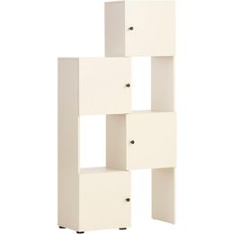 Schildmeyer Schieberegal &raquo;Lovund, Breite variabel von 42 bis 70 cm&laquo; 4 T&uuml;ren mit Softclose-Funktion beige FSC -zertifizierter Holzwerkstoff