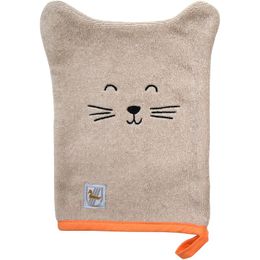 Dyckhoff Waschhandschuh &raquo;Katze&laquo; beige Frottier