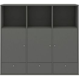 Highboard &raquo;Mistral Hochkommode, Hochschrank&laquo; mit T&uuml;ren und Schubladen, Breite: 133cm, anpassungsbar Designm&ouml;bel grau