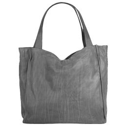 Samantha Look Damen Shopper echt Leder, Made in Italy schwarz