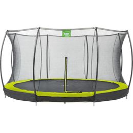 EXIT Gartentrampolin &raquo;Silhouette Ground&laquo; &Oslash; 427 cm mit Sicherheitsnetz gr&uuml;n