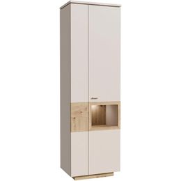 FORTE Vitrine &raquo;Louoto, Stauraumvitrine, Standvitrine, Stauraumschrank&laquo; T&uuml;ranschlag rechts oder links wechselbar, mit Soft Close, H&ouml;he 197,2cm beige 