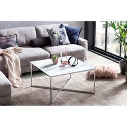 Salesfever Couchtisch &raquo;Caorle Coffeetable im eleganten Stil&laquo; Eleganz trifft Funktion: Tischplatte in Marmoroptik wei&szlig;