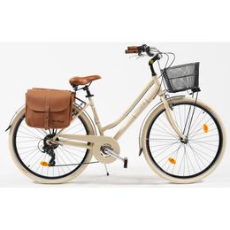 VENICE - I love Italy Cityrad &raquo;Citybike 615 Alu lady&laquo; 18 Gang Kettenschaltung f&uuml;r Damen, Kettenschaltung beige Cityrad