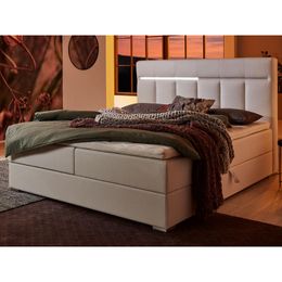 ATLANTIC HOME COLLECTION Boxbett &raquo;Tessa&laquo; mit LED-Beleuchtung und Bettkasten wei&szlig; Bezug Bett: Kunstleder (100% Polyurethan);Bezug Topper: Jersey (100% 