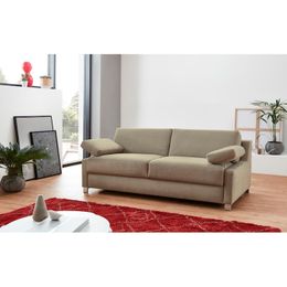 Bali Schlafsofa &raquo;Viola, Dauerschl&auml;fer mit Seitenkissen&laquo; in 140er und 160er Breite, 3 Varianten, auch mit Ergoflex-Lattenrost beige 100% Polyester
