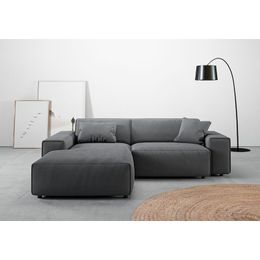 Home Affaire Ecksofa &raquo;Glimminge L-Form auch in Breitcord, Feincord + Easy care-Bezug,&laquo; Breite 234, Zierkissen grau 100% Polyester