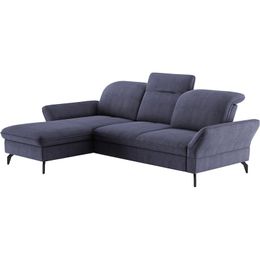 Sit & More sit&more Ecksofa &raquo;Leandro L-Form&laquo; Wahlweise mit Bett-, Kopfteil - und Armlehnfunktion, sowie Bettkasten blau 90% Polyester, 10% Polyamid